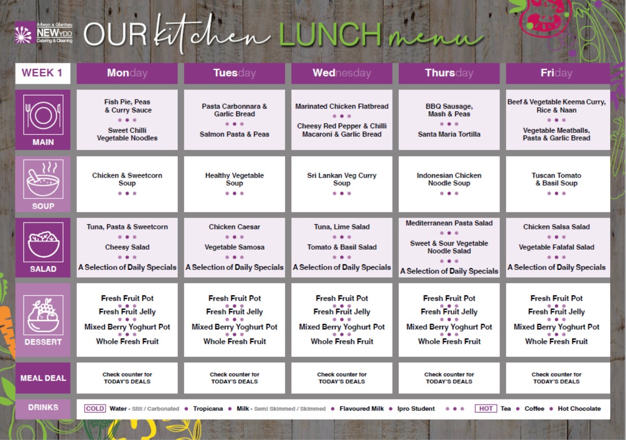 NEWydd Catering Menu - Ysgol Maes Garmon